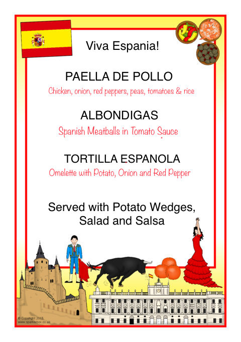 Spanish Day Food Menu! Thursday 2nd December – Donnington Wood Church ...
